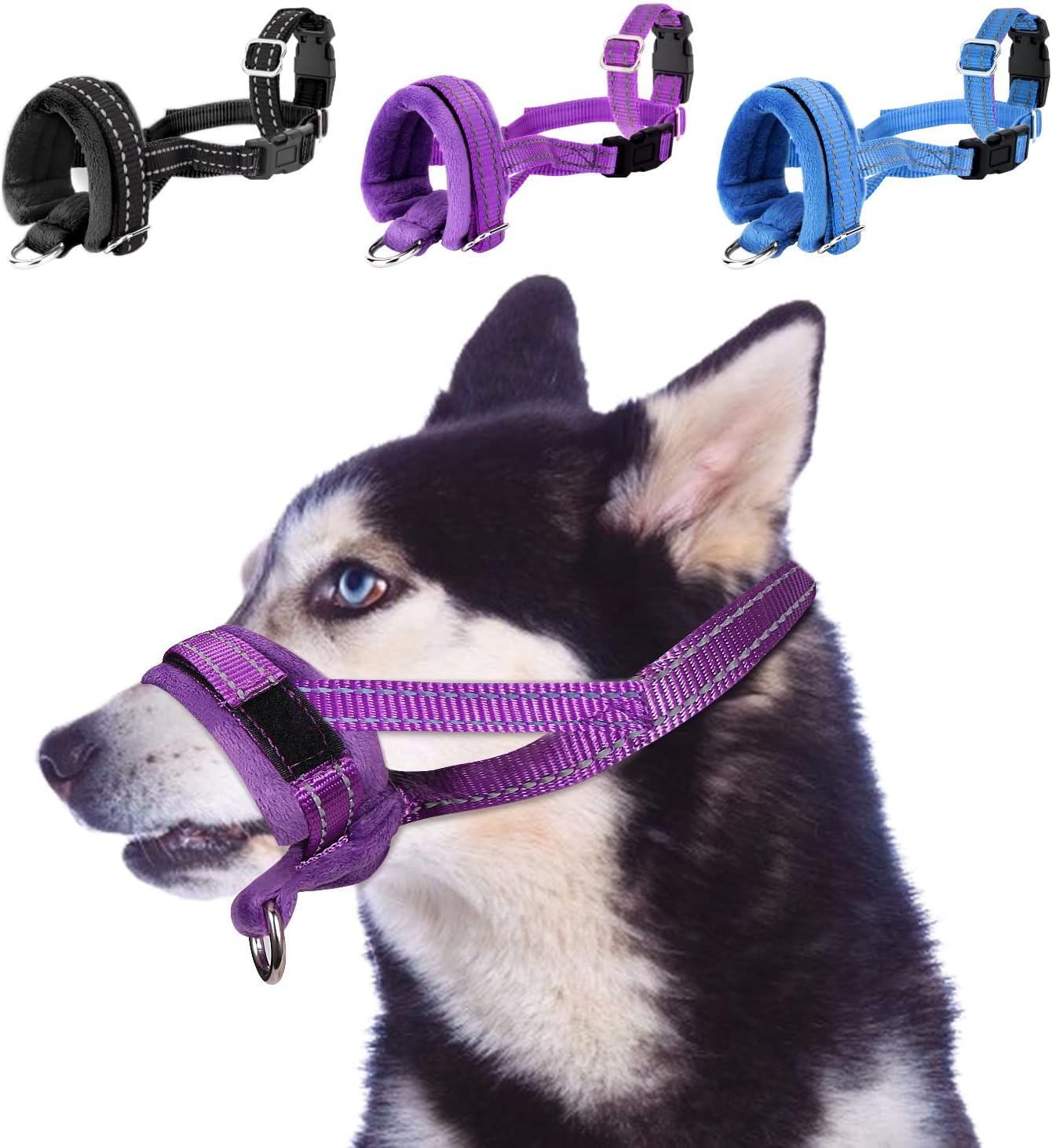 Amazon.com : SlowTon Soft Dog Muzzle, Adjustable Padded Nylon Muzzle ...