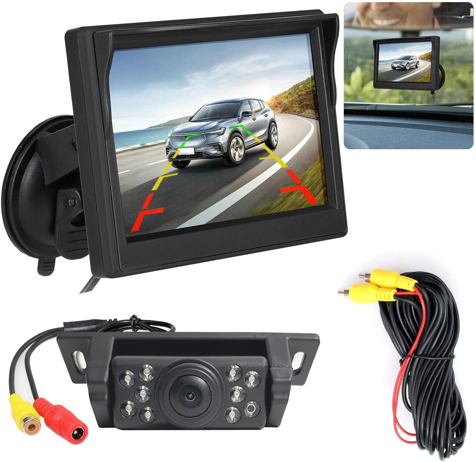 Wried Reversing Camera Kit 4.3 inch TFT LCD Car Rear View Mirror ...
