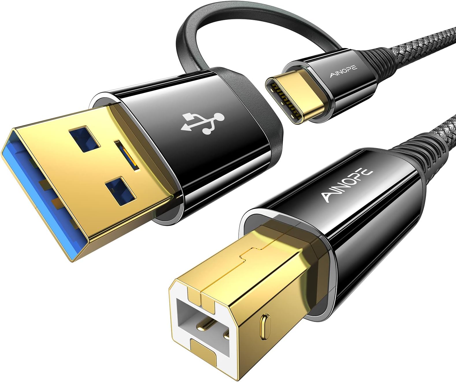 Amazon.com: AINOPE Printer Cable 6.6 Feet Black, Printer USB Cable USB ...