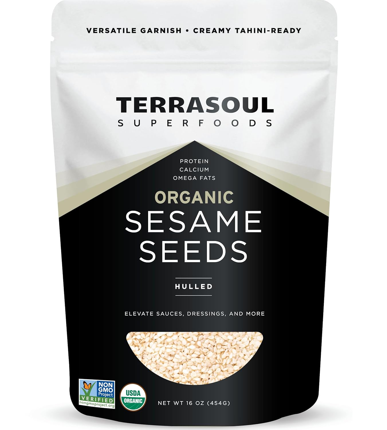 Amazon.com: Terrasoul Superfoods Organic Hulled Sesame Seeds, 16oz ...