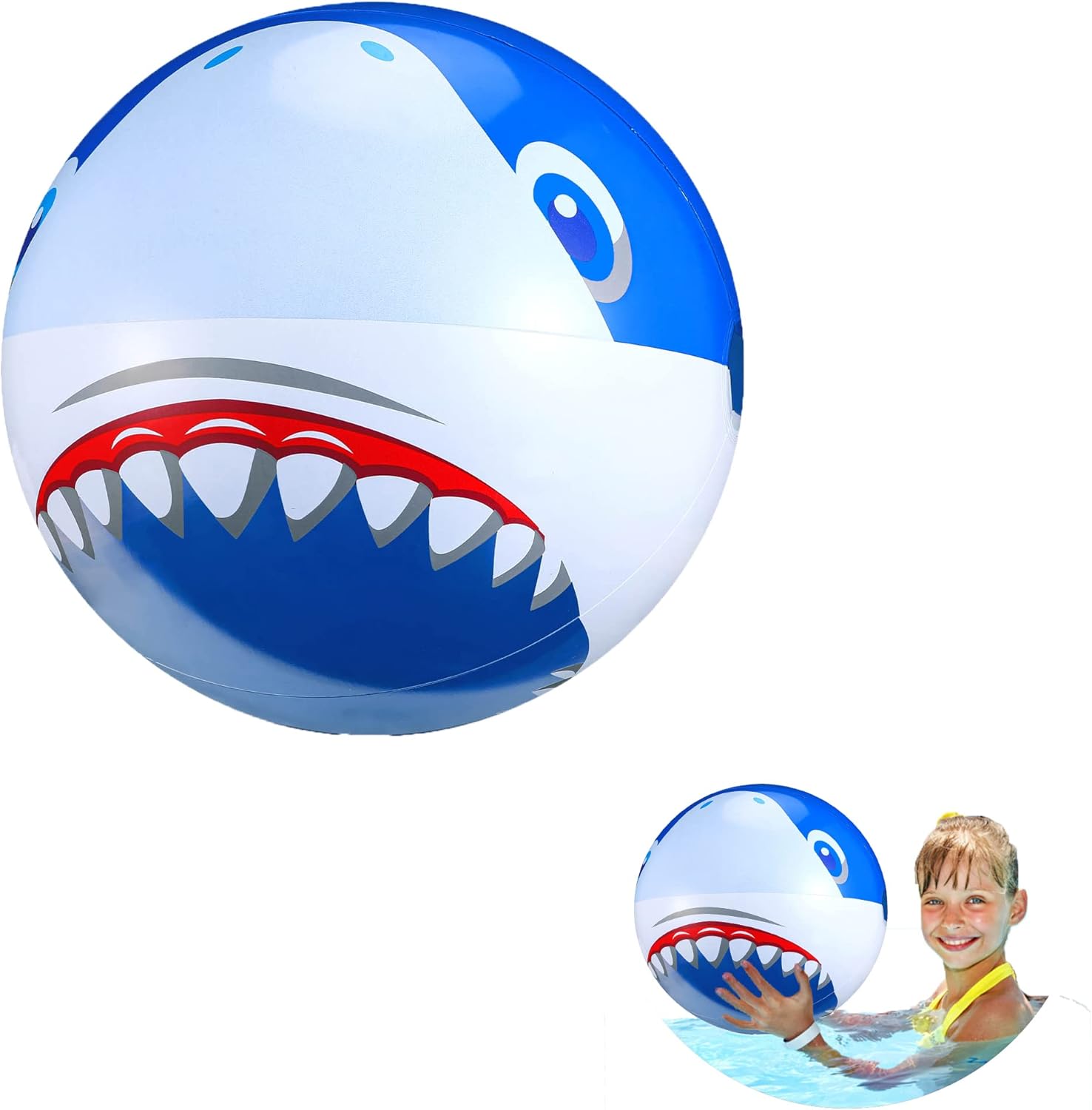 Amazon.com: Bencailor 16 Inch Inflatable Shark Party Beach Balls for ...