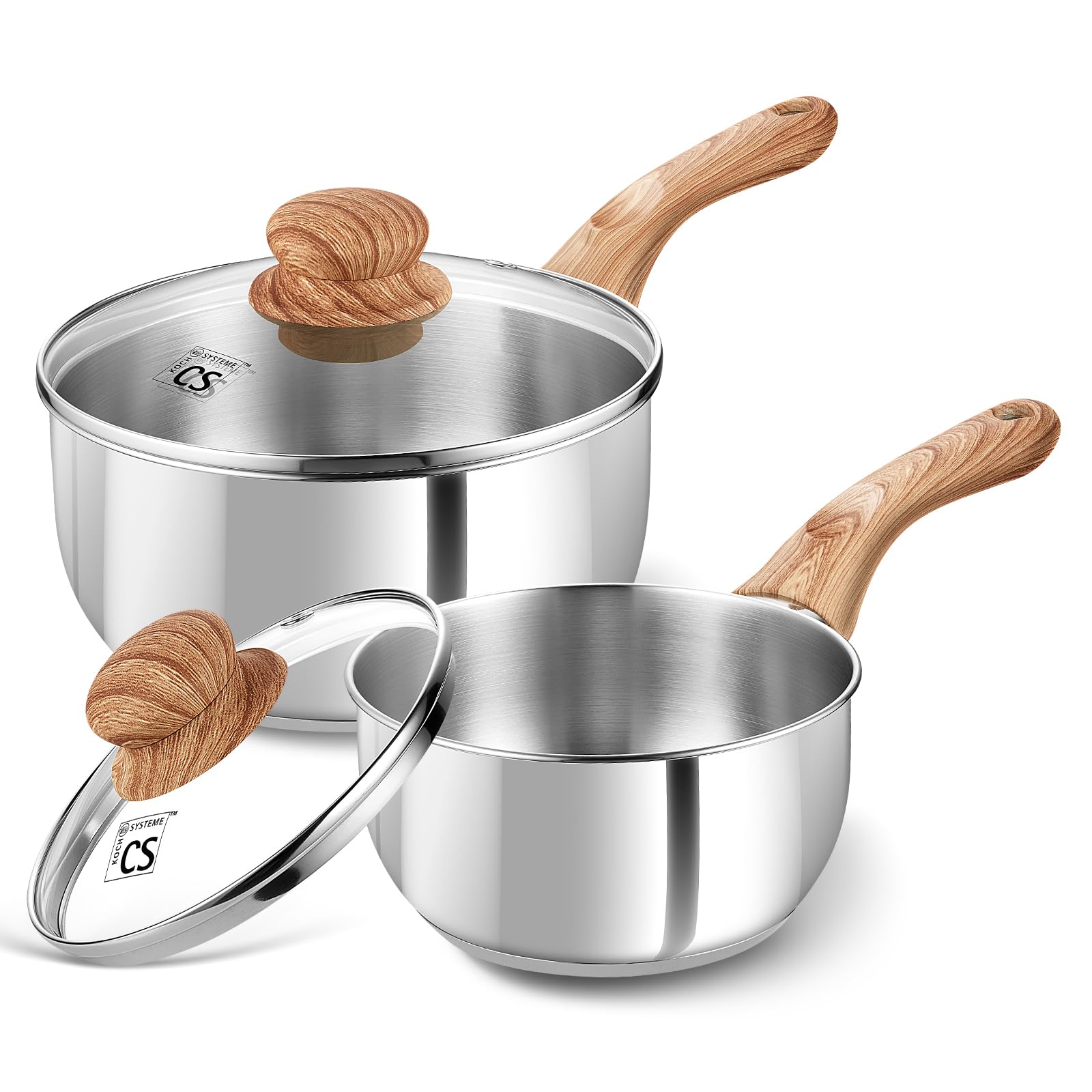 Amazon.com: KOCH SYSTEME CS Stainless Steel Saucepan Set, 4-Piece ...