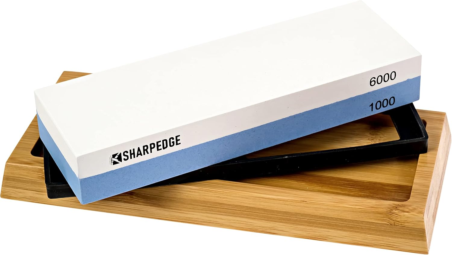 SharpEdge Premium Whetstone Knife Sharpening Stone Two Side Grit 1000/6000 Waterstone Knife ...