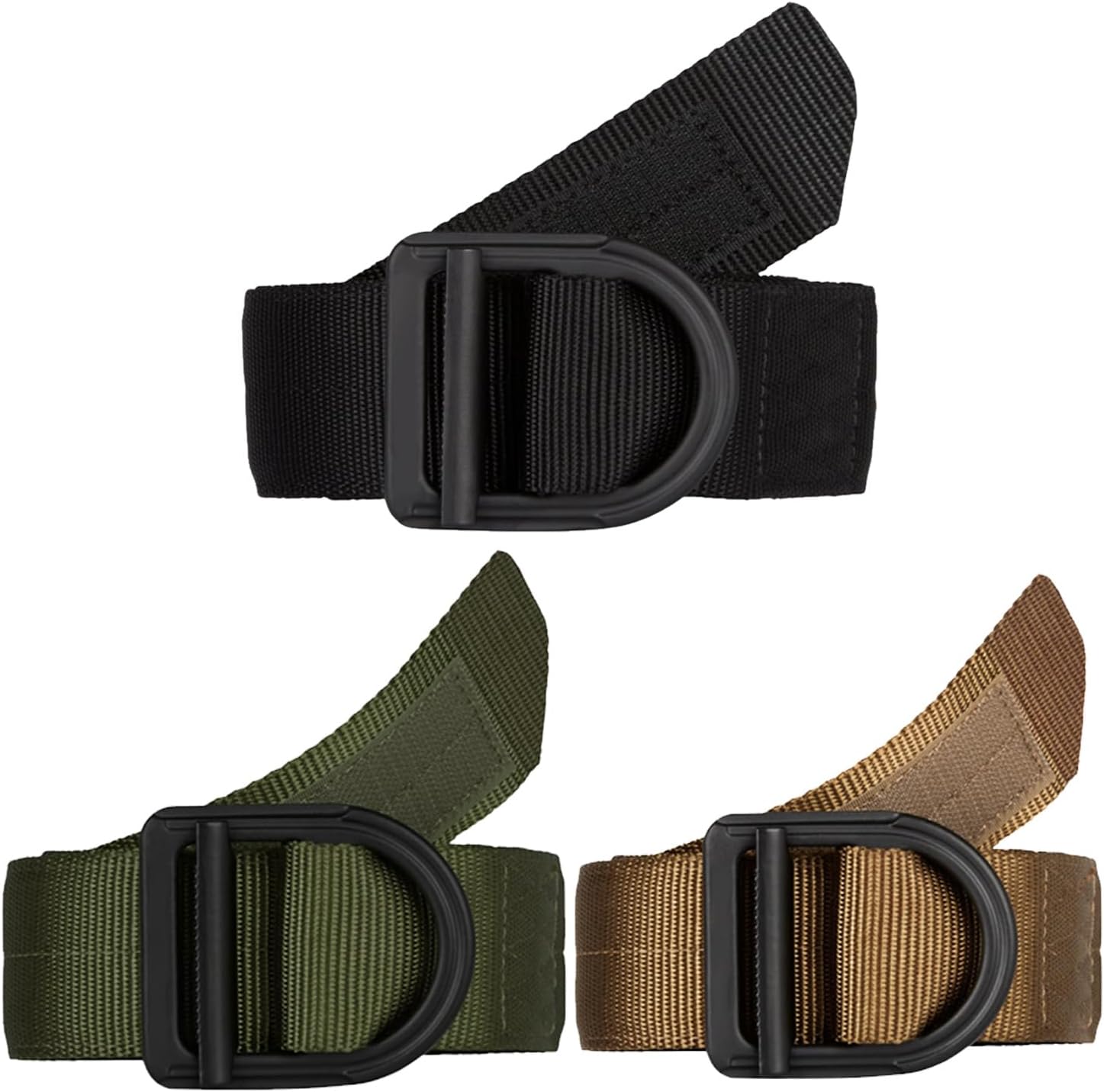 Amazon.com: BTFLKNS 3Pack Premium Nylon Belt, Military Belt, With Metal ...