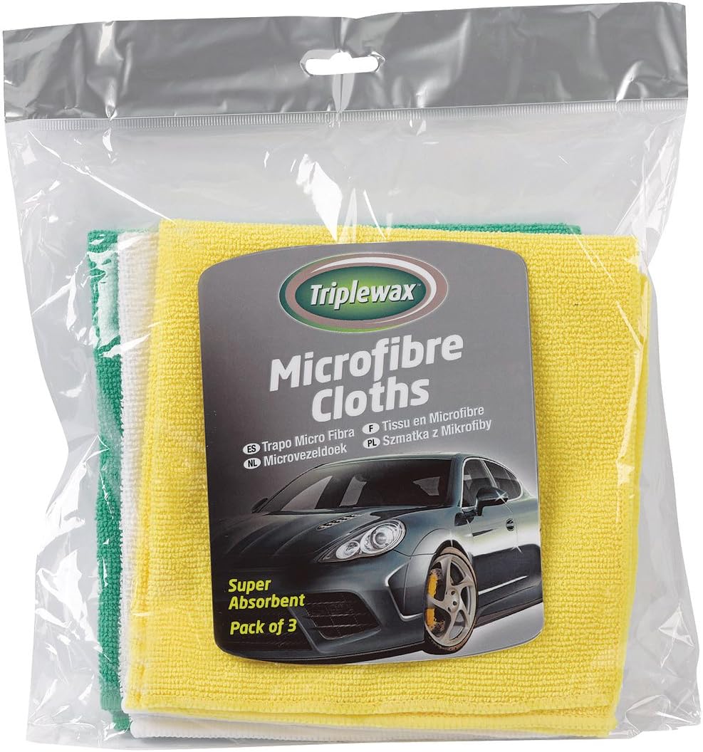 CTA024 CarPlan Triplewax Microfibre Cloth Triple P : Amazon.co.uk ...
