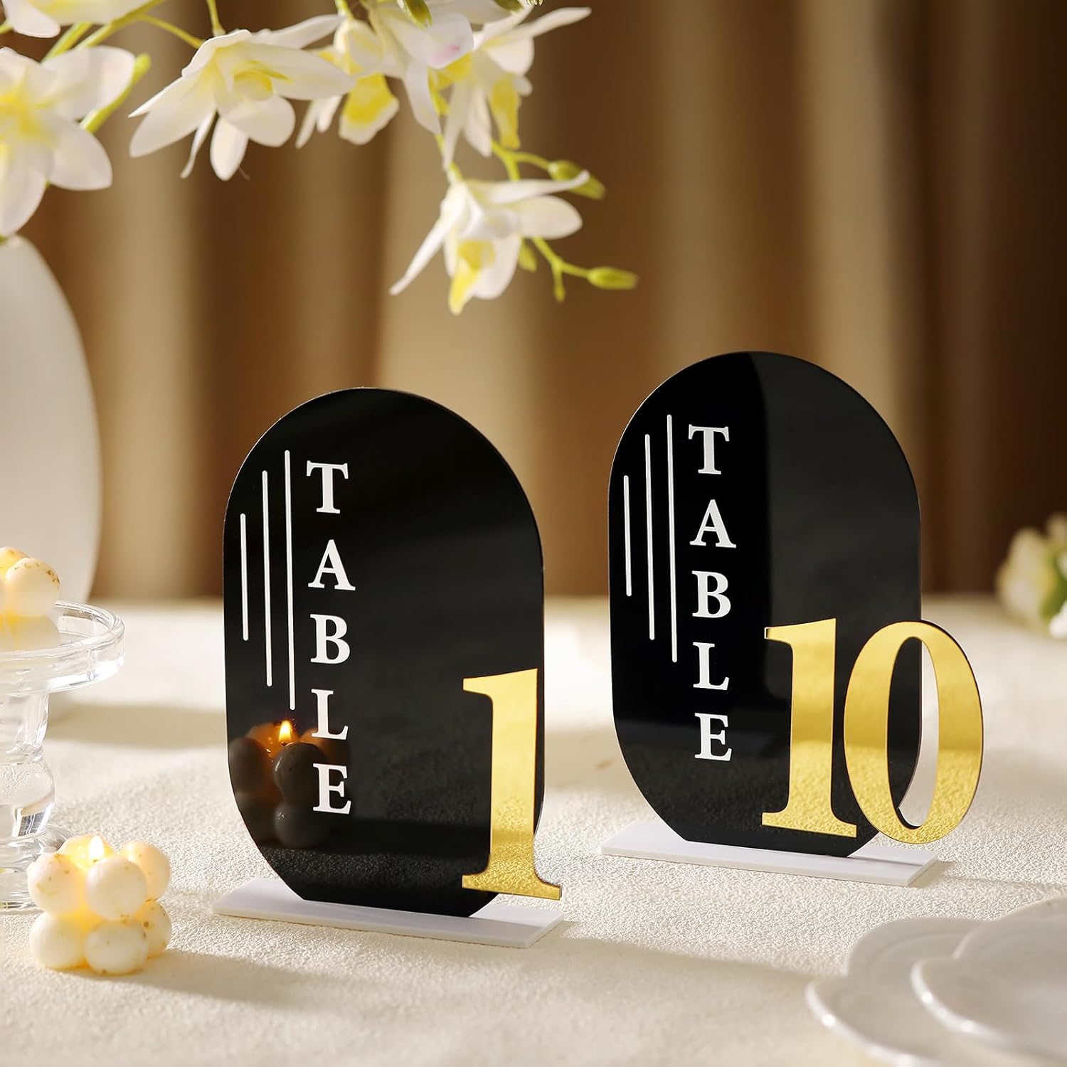 Amazon.com: Marsui 10 Pcs 1-10 Arch Wedding Table Numbers with Stands ...