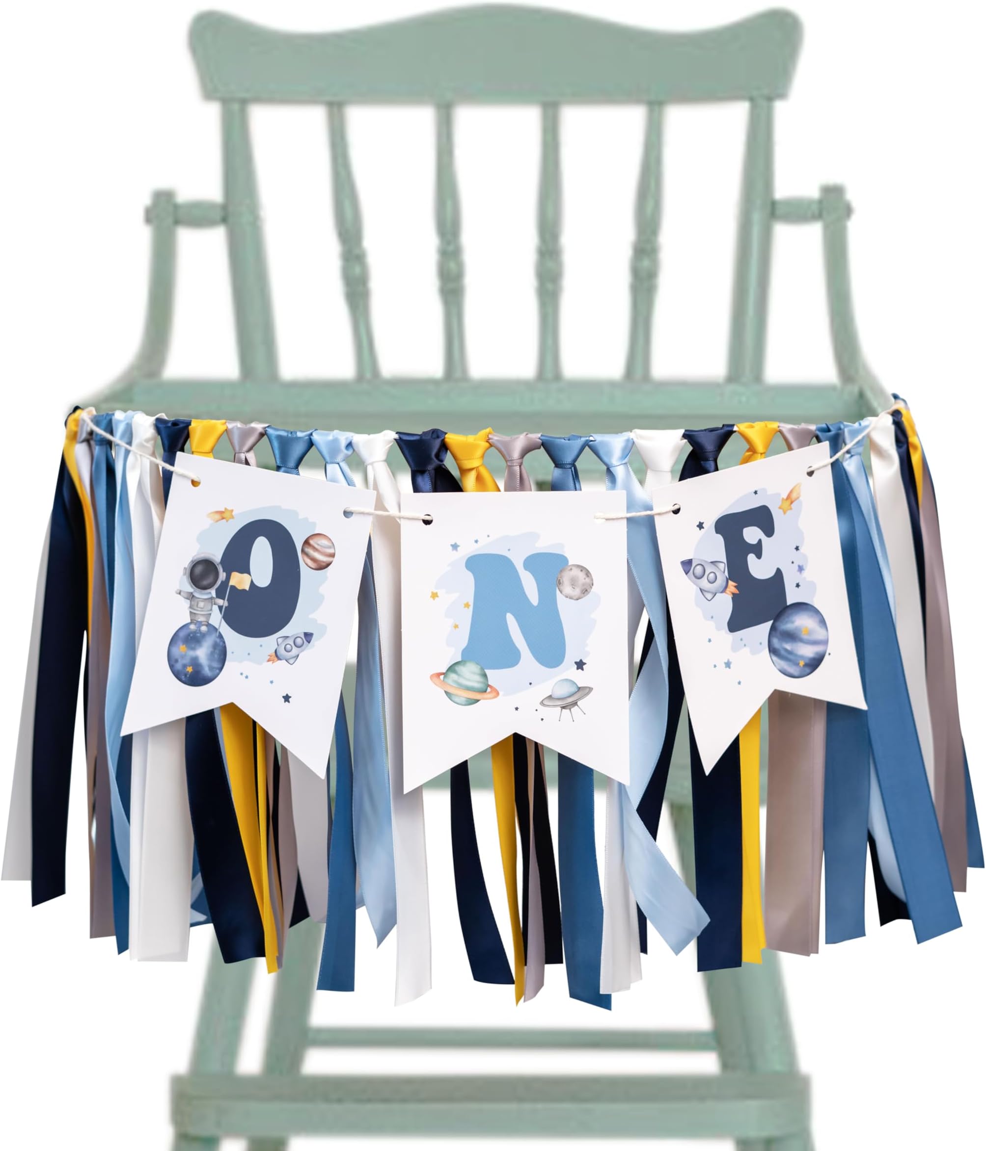 Amazon.com: Outer Space High Chair Banner - Planets Astronaut Rocket ...
