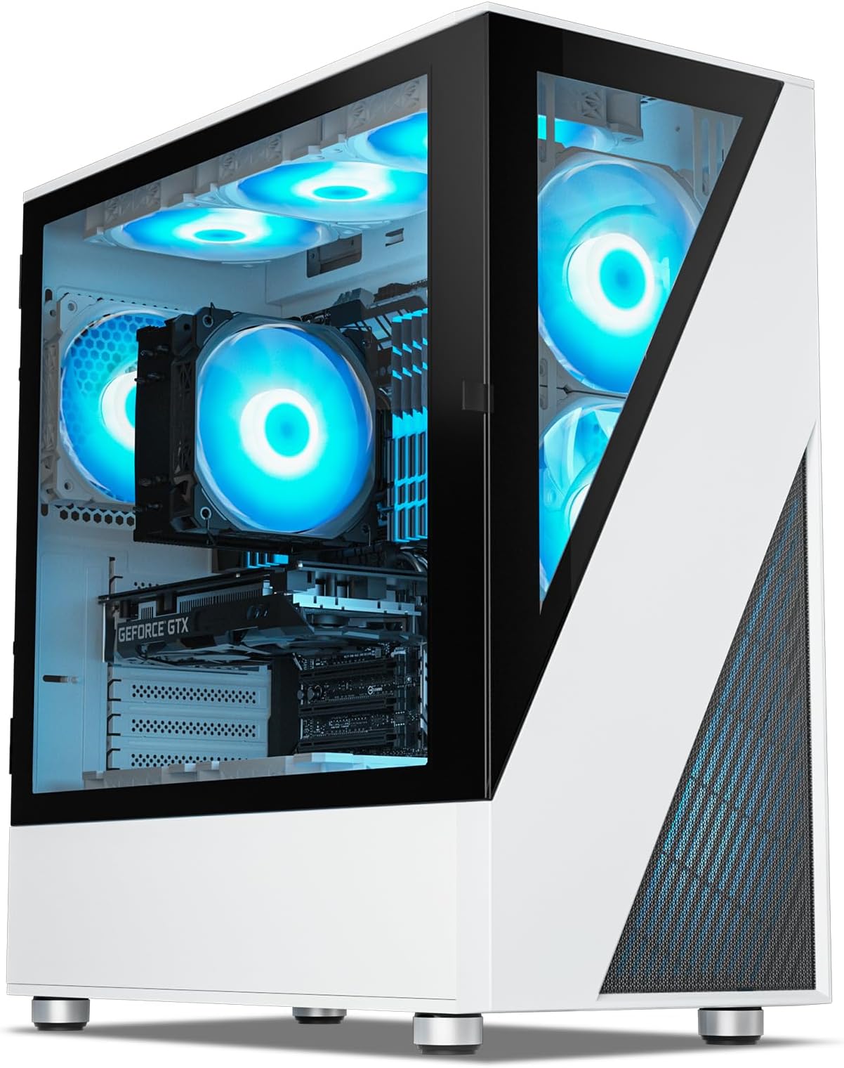 Amazon.com: Apevia Predator-WH Mid Tower Gaming Case with 1x Tempered ...