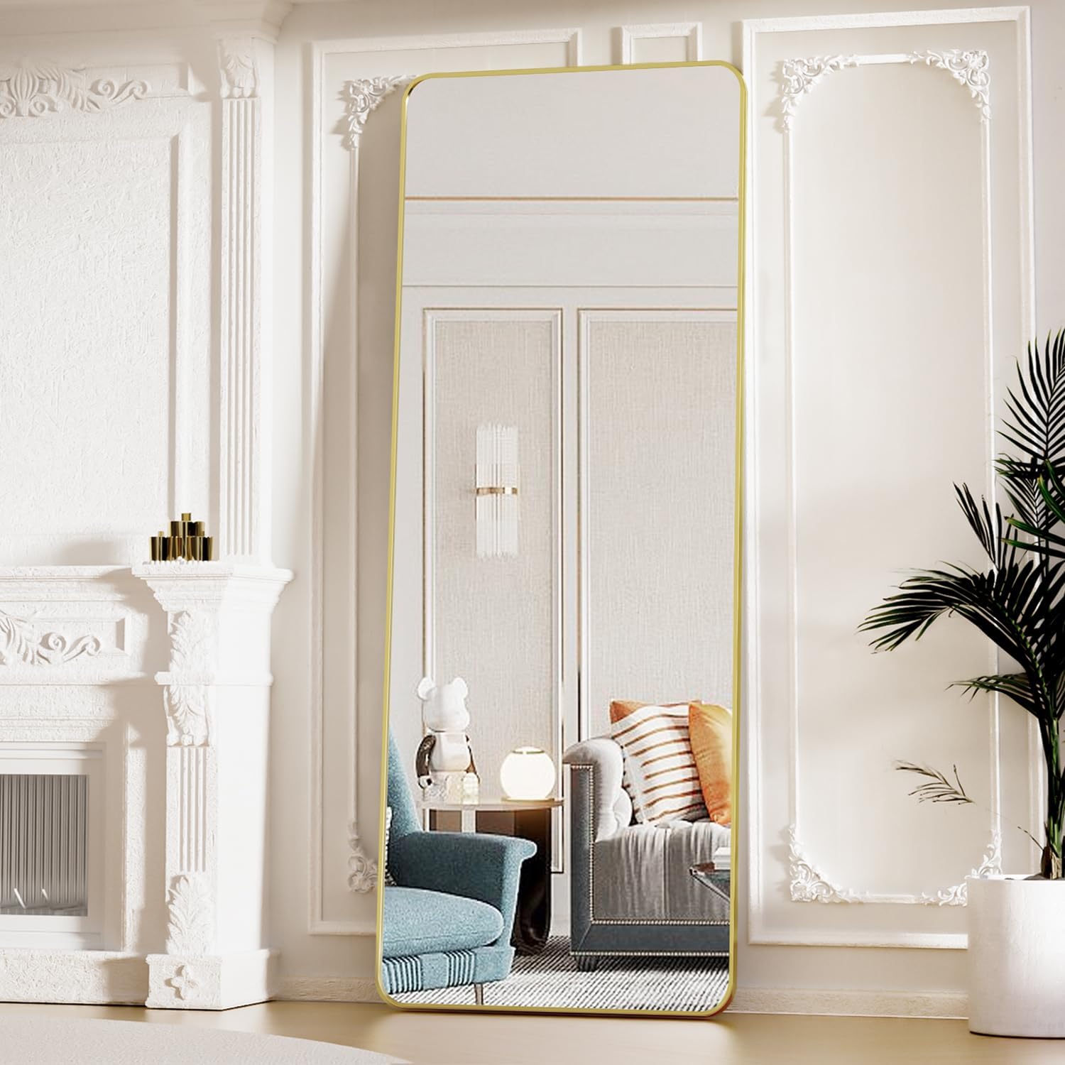 Koonmi Round Corner Full Mirror, 21 x 64 Inch Full Length Mirror with ...