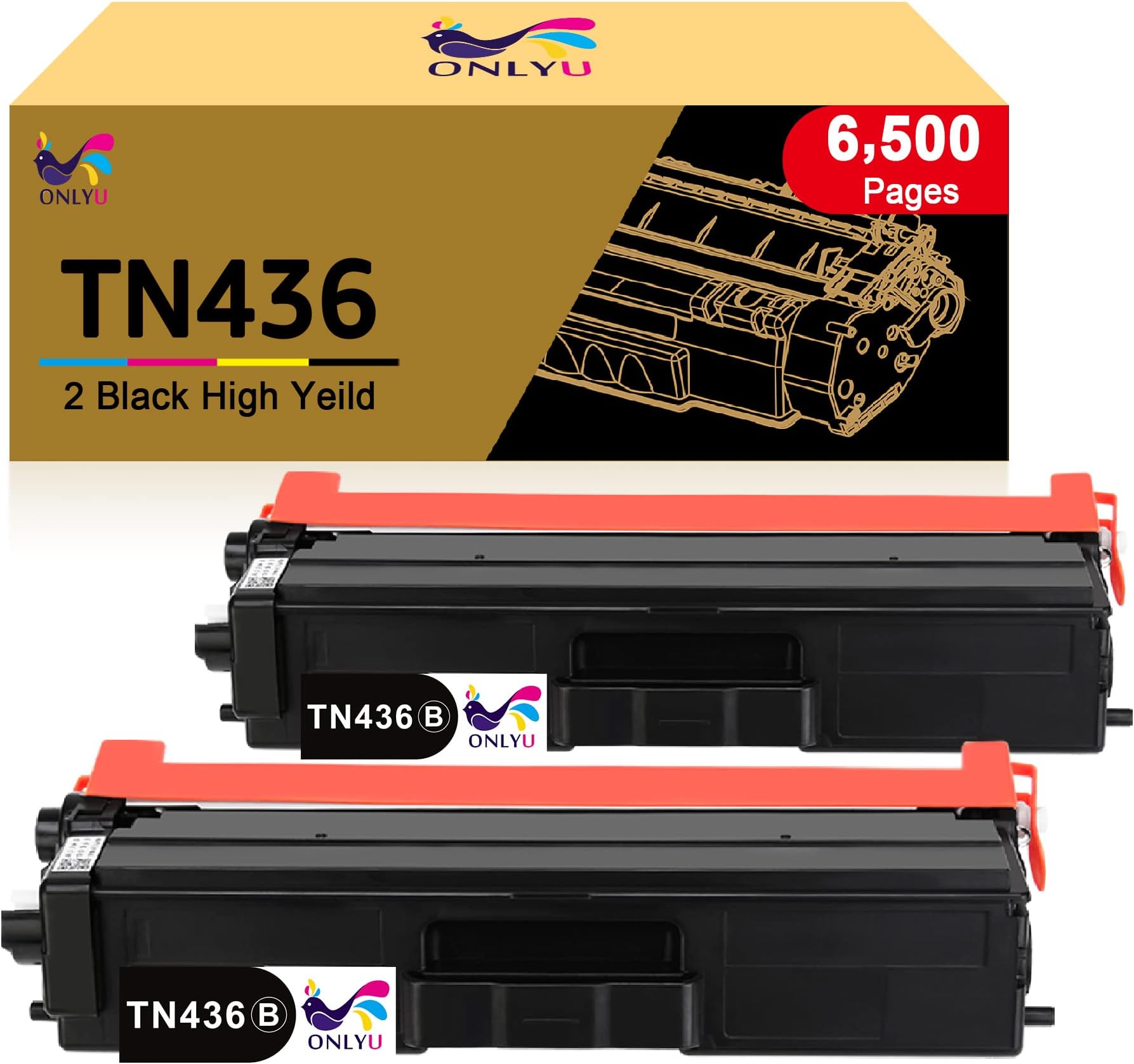 Amazon.com: MxVol Compatible Brother TN433 TN-433 Black Toner Cartridge ...