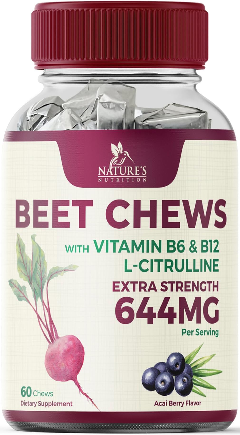 Amazon.com: Heart Chews - Nitric Oxide & Energy Support with Beet Root ...