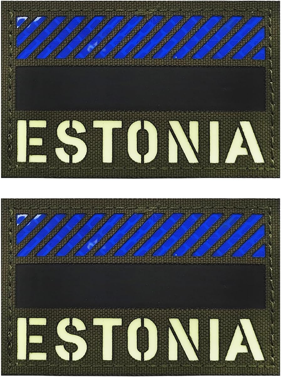 Amazon.com: 2PCS AliPlus Estonia Flag Patches IR Infrared Reflective Patches Laser Cut Patch ...