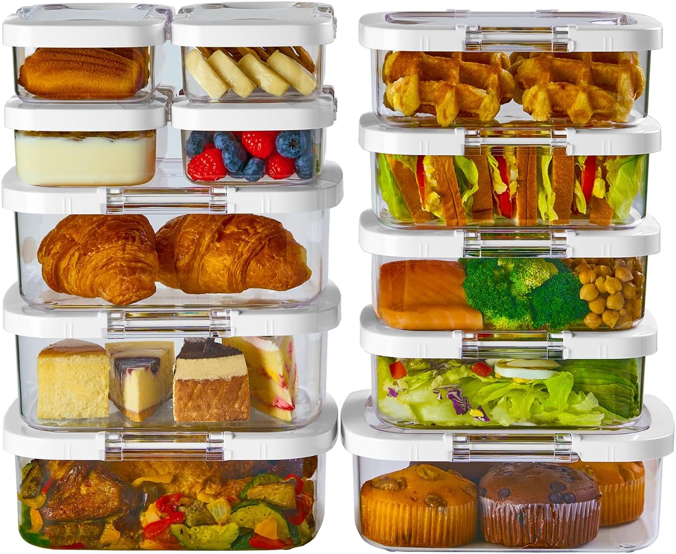 Amazon.com: Felli Duo Loc Meal Prep Container for Refrigerator, Leak ...