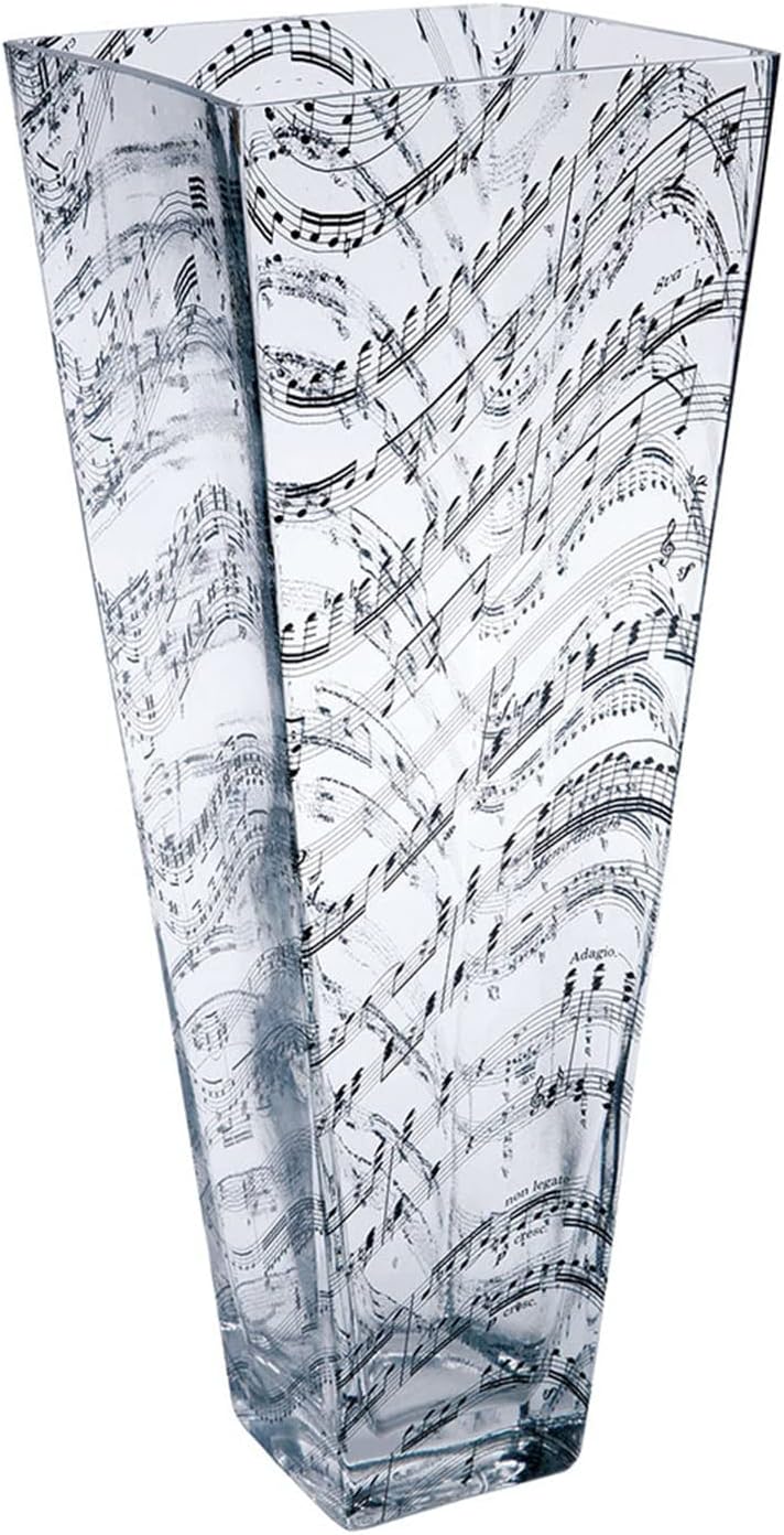Amazon.com: Glass Vase - Beethoven Musical Note Flower Holder Container ...