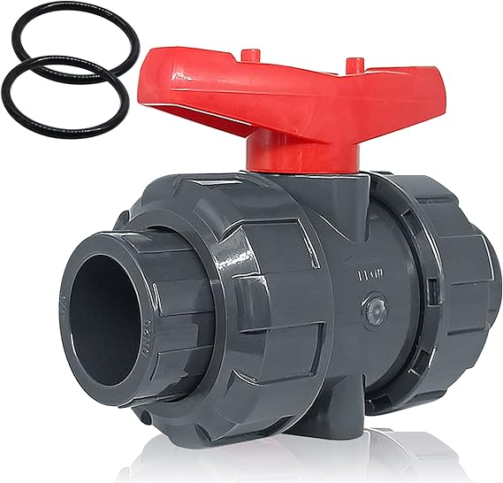 Amazon.com: PVC Union Ball Valve, 2" Inch (DN50) True Union Full Flow ...