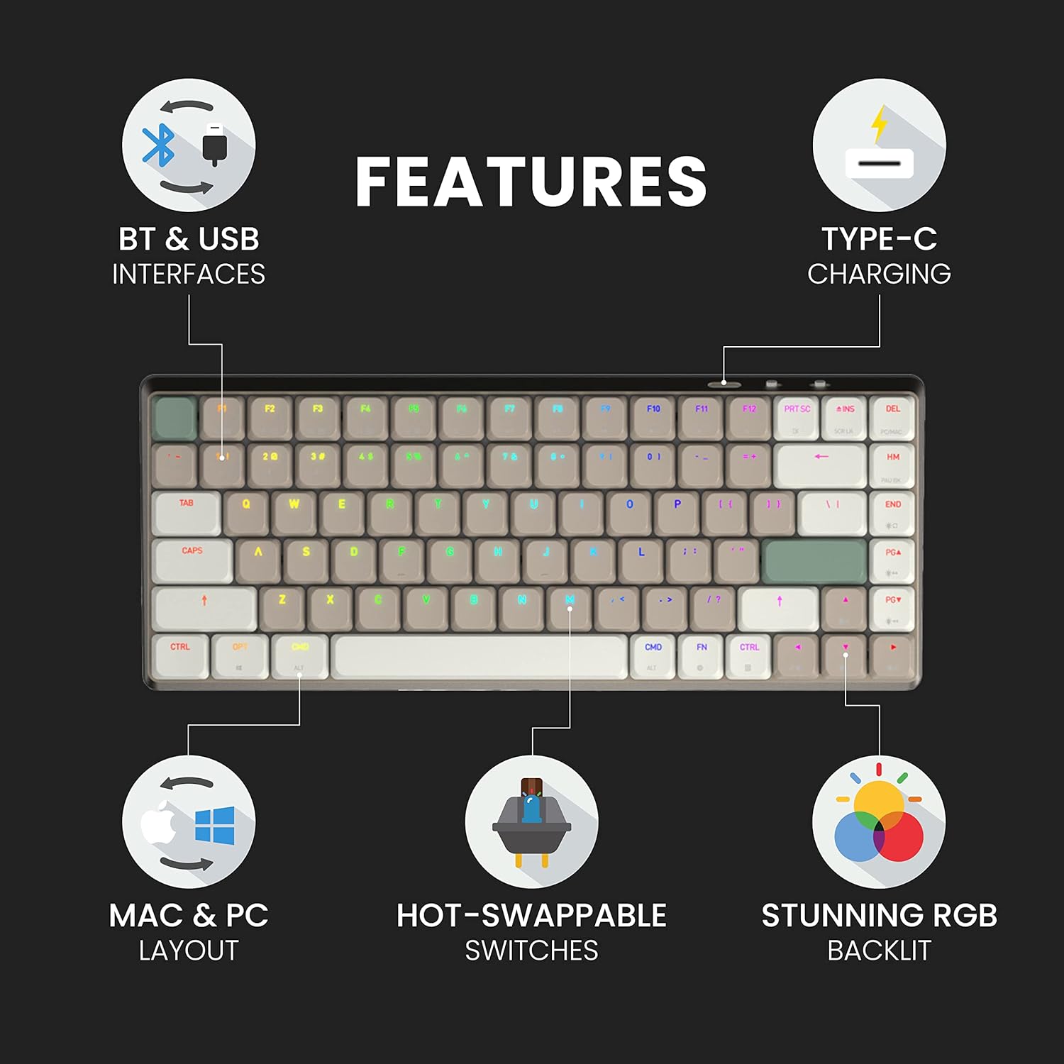 Azio Cascade Slim Keyboard - 75% Layout, Low Philippines | Ubuy