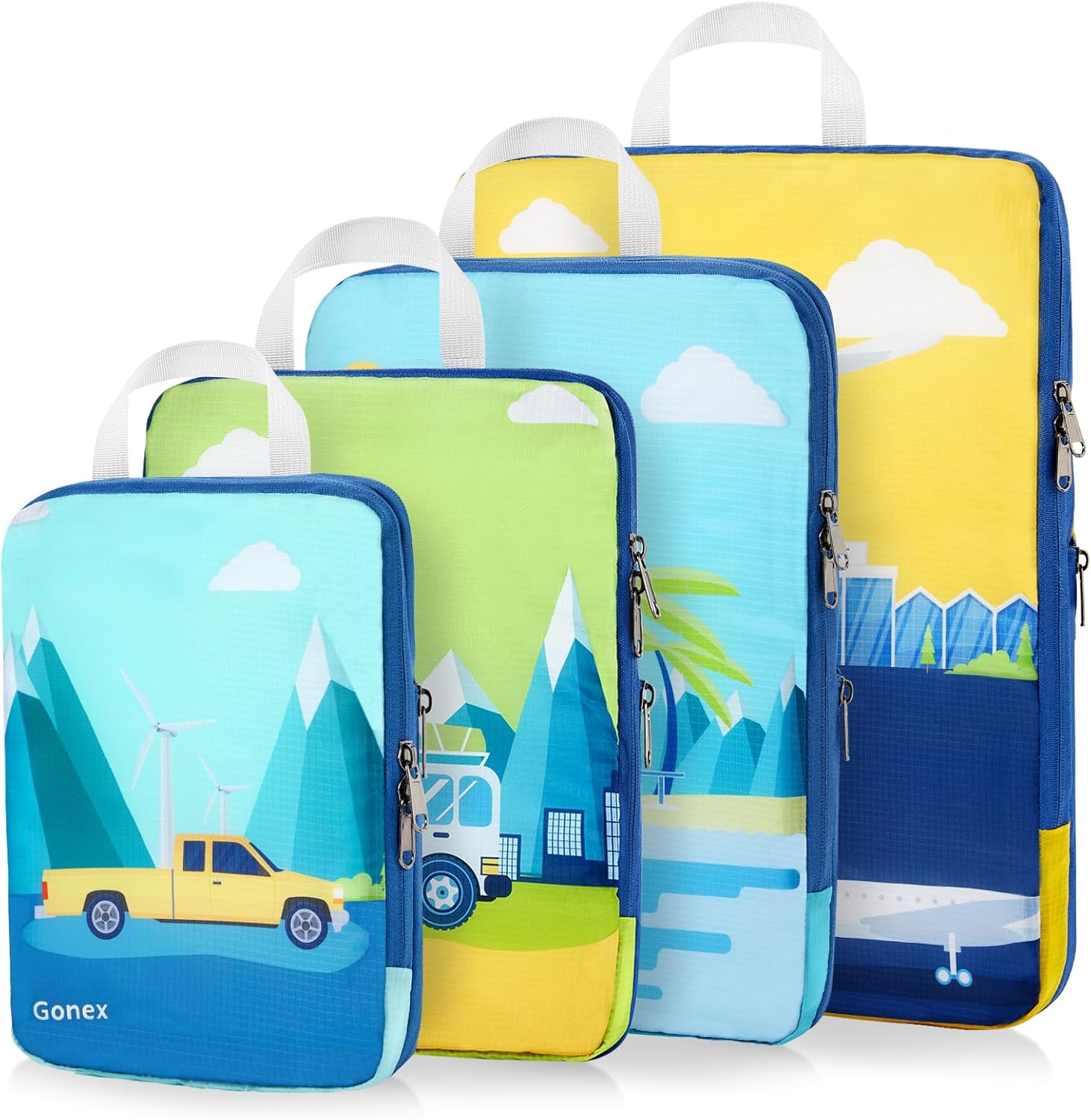 Amazon.com | Gonex Compression Packing Cubes, 4pcs Expandable Storage ...