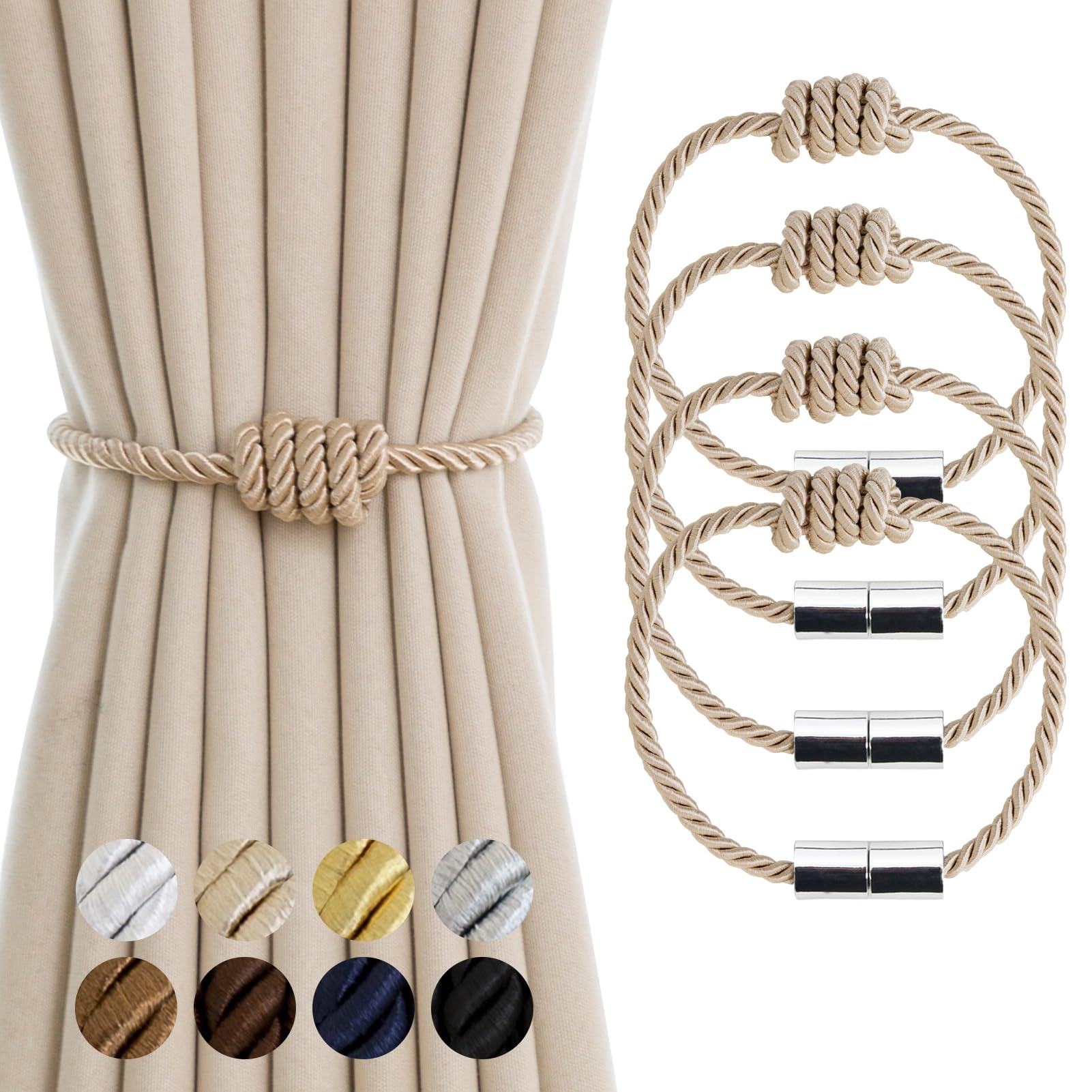 Amazon.com: Contoeey Curtain Tiebacks Magnetic Decorative Curtain Tie ...
