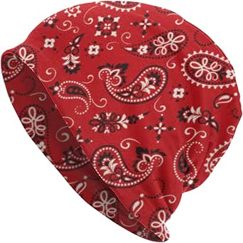 Unisex Beanie Hat Paisley Bandana Slouchy Knit Skull Cap Warm Stocking ...