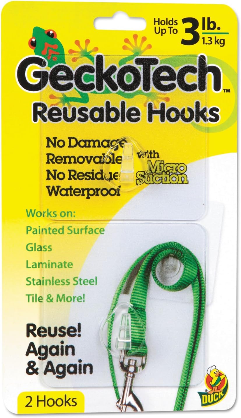 Amazon.com: Duck 282313 GeckoTech Reusable Hooks, Plastic, 3 lb ...