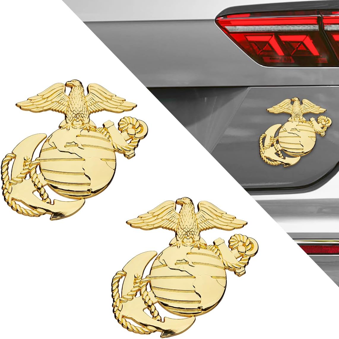 Amazon.com: Yourkar 2PCS US Marine Corps Car Emblem, 3D Decal Marine ...