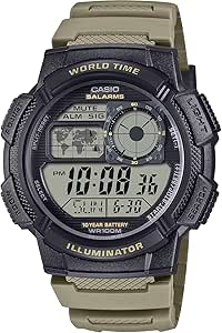 Amazon | [カシオ] CASIO ワールドタイム デジタル メンズ 腕時計 AE-1000W-5AV ブラック×カーキ 海外モデル [並行輸入品] | 腕時計 | ファッション 通販