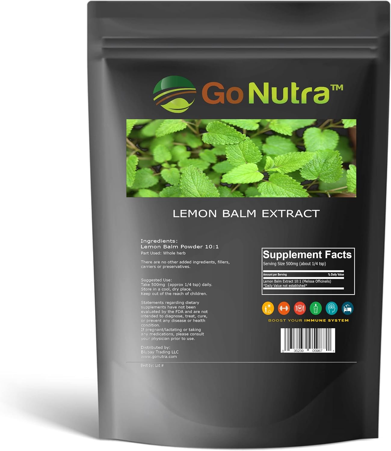Amazon.com: Go Nutra Lemon Balm Extract Powder 10:1 Strength Potent ...