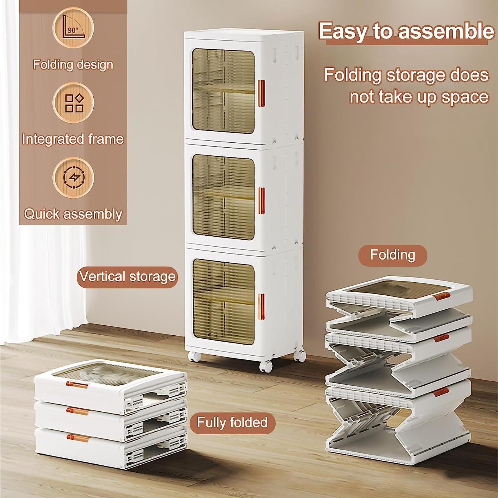 Stackable Storage Bins With Drawers Storage Organizer, Large & Small