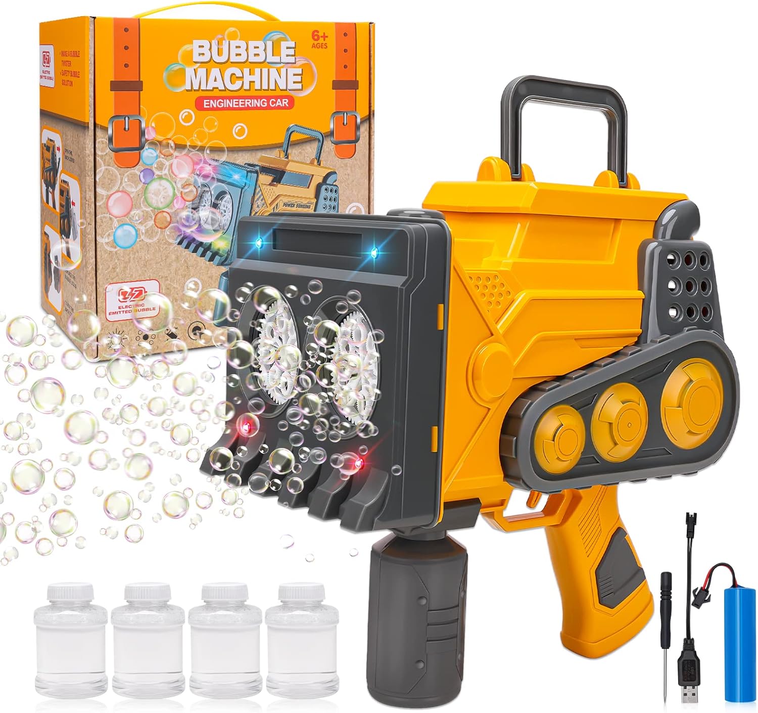 Amazon.com: Bubble Machine Gun with Lights Upgraded Automatic Bubble ...