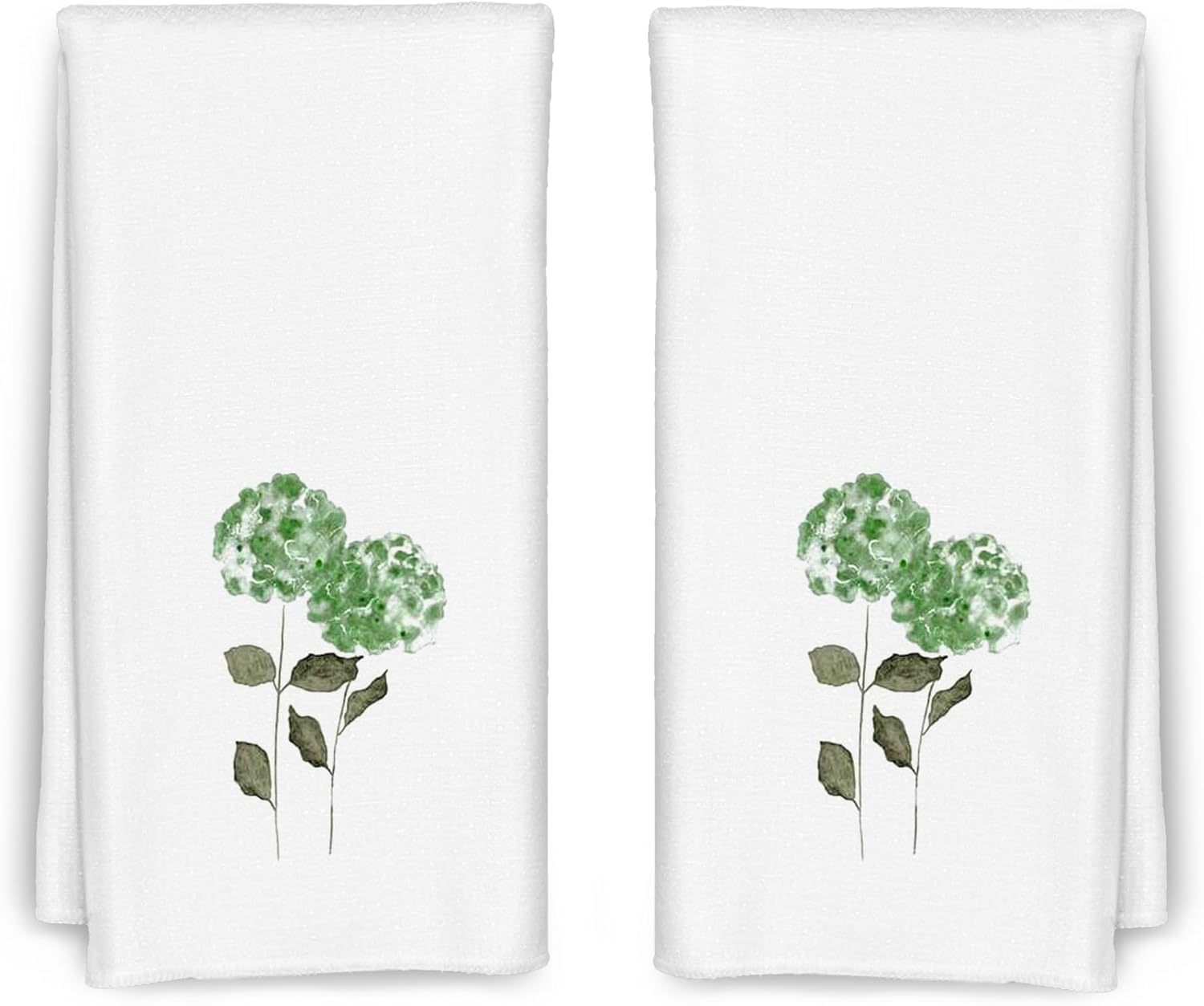 Amazon.com: CIOJUNE Green Hydrangea Flowers Floral Kitchen Towels Set ...