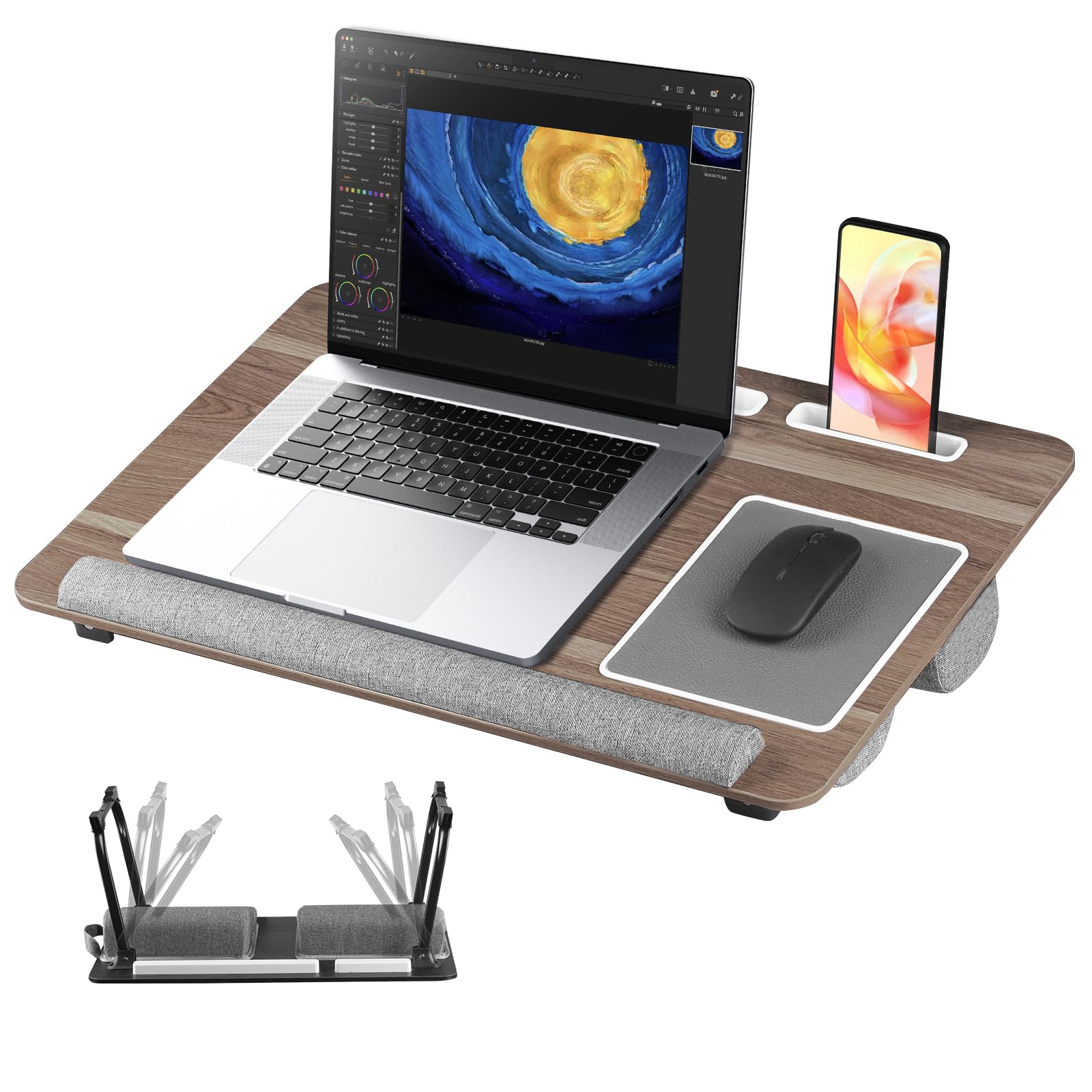 Amazon.com: Minzerus Lap Desk Bed Desk,17In Foldable Laptop Bed Tray ...