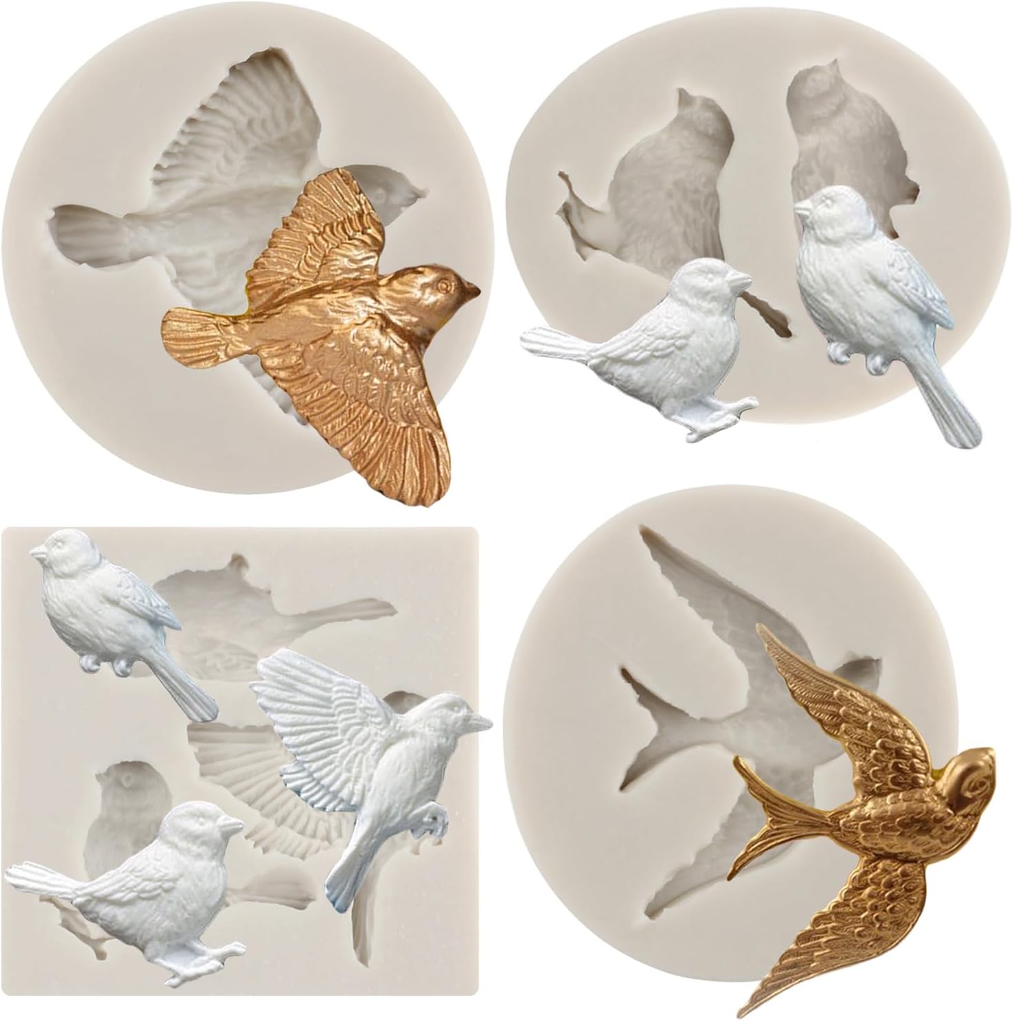 Amazon.com: MYPRACS 3D Bird Cake Fondant Molds Bird Silicone Mold For ...