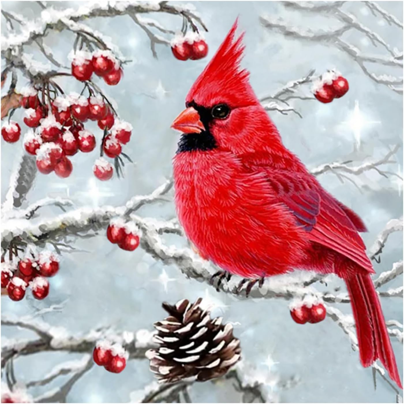 Amazon.com: SJUTOUCI Diamond Painting Kits for Adults, Winter Cardinal ...