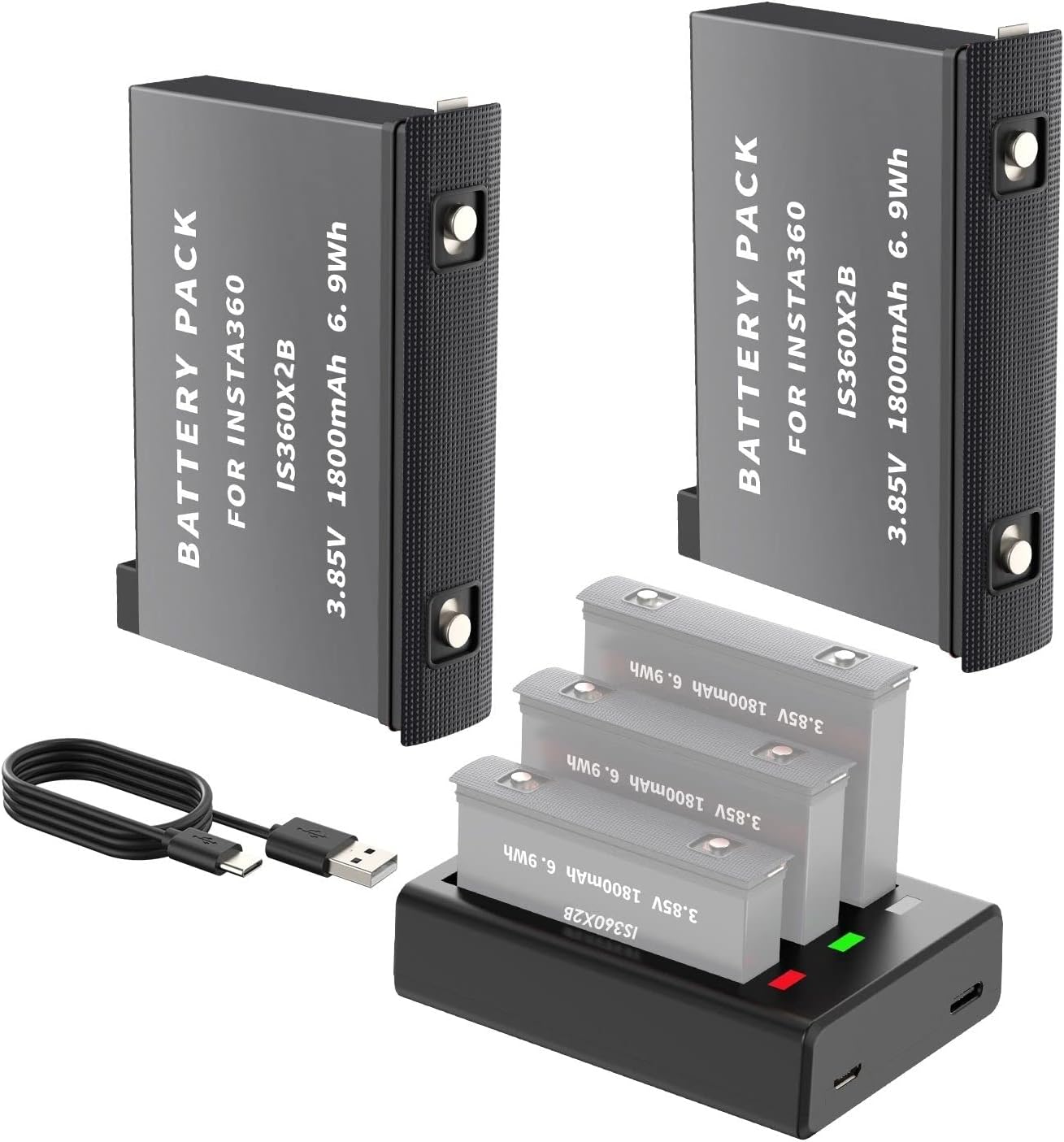 Adicop Insta360 X2 Batteries Replacement Batteries 2 Packs for Insta360 ...