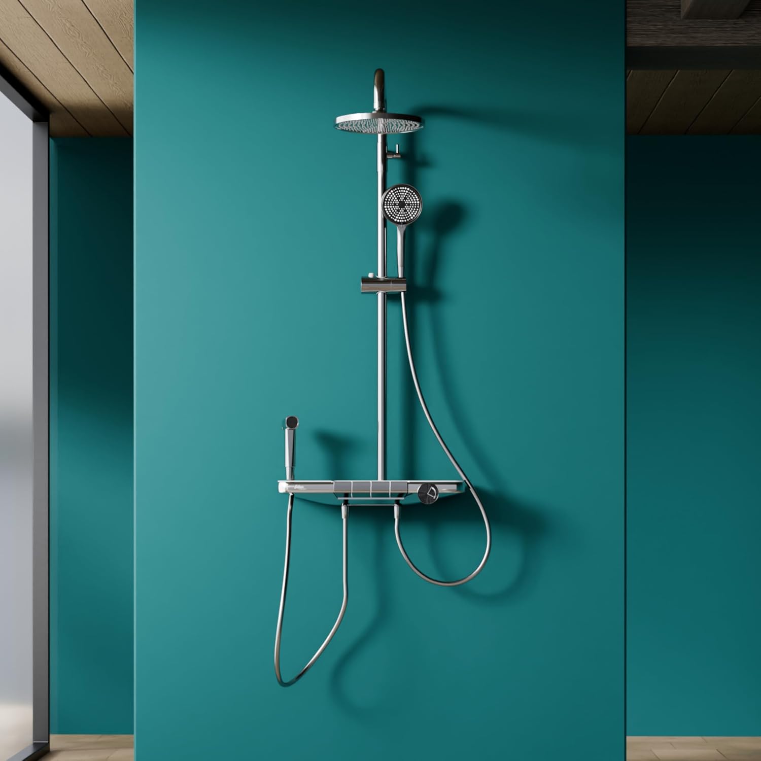 Hindware Italian Collection 4-Way Integrated Shower Console | Piano LED ...