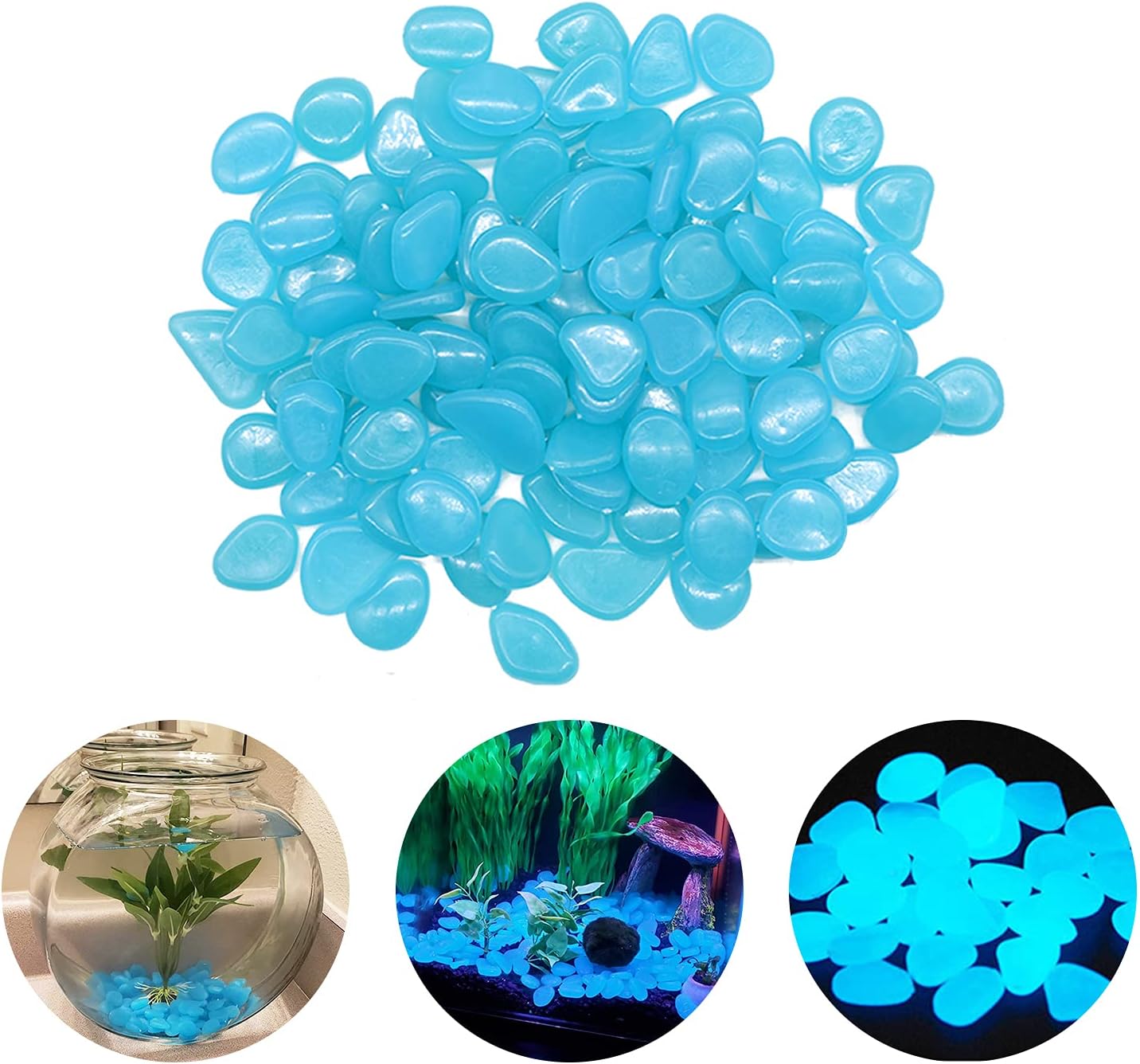 Amazon.com: aoozleny Fish Tank Rocks Glow Multi-Colored Glow in The ...