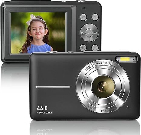 Digitalkamera 1080P FHD Fotokamera mit 32GB Karte 44MP Kompaktkamera 2 ...