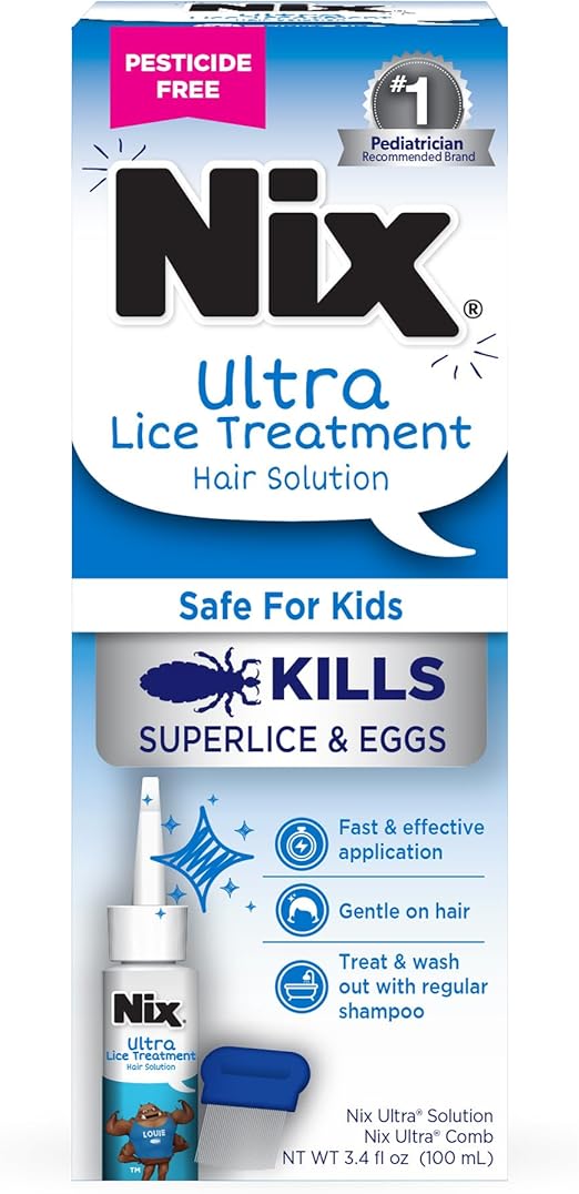 Amazon.com: Nix Ultra Lice Removal Kit, Lice Treatment Hair Solution, 3 ...