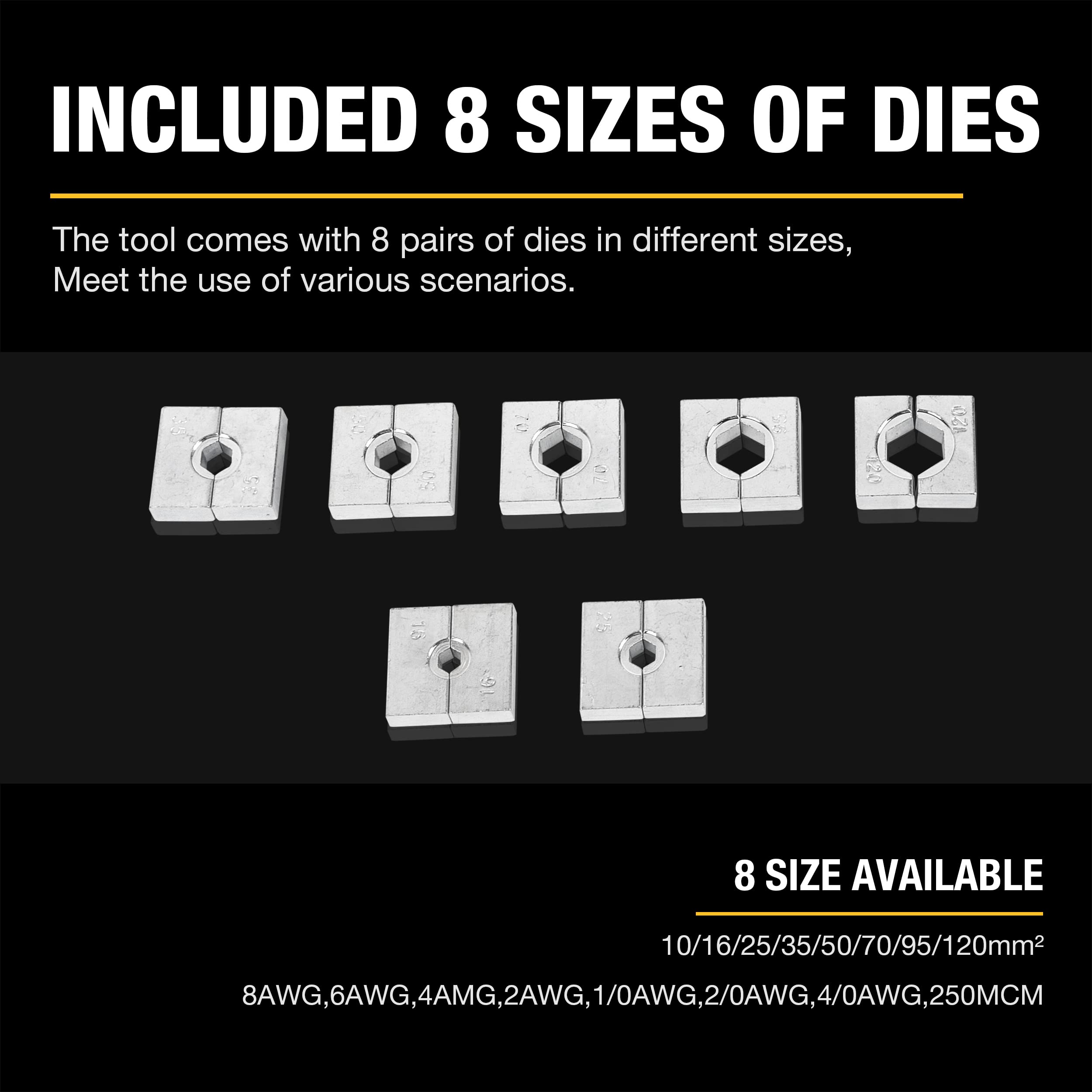 Snapklik.com : LCyindu 12T Hydraulic Crimping Tool 8AWG-250MCM Cable ...