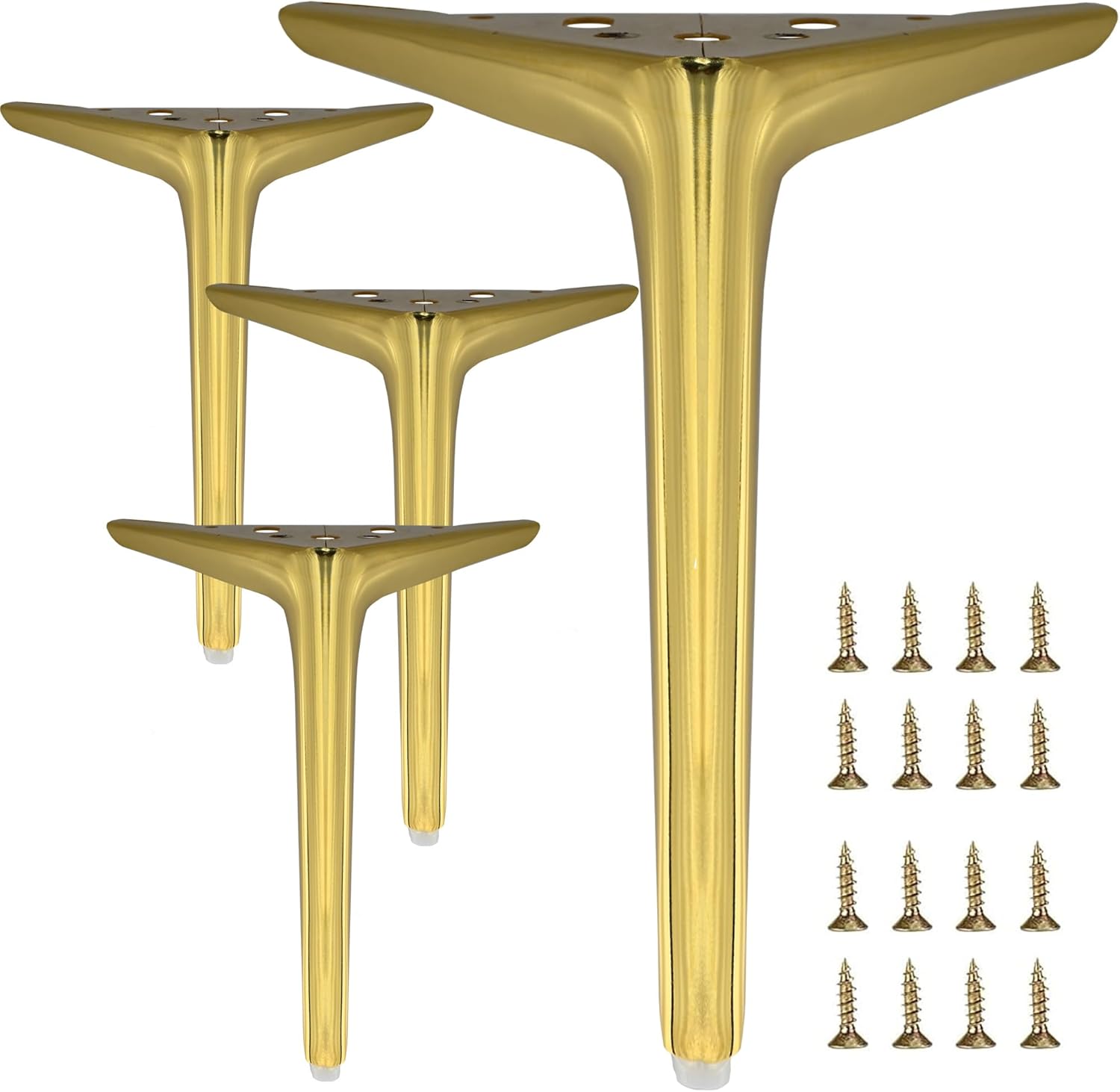 Amazon.com: 9.8 inch/25cm Shiny Gold Metal Furniture Legs Set of 4, DIY ...