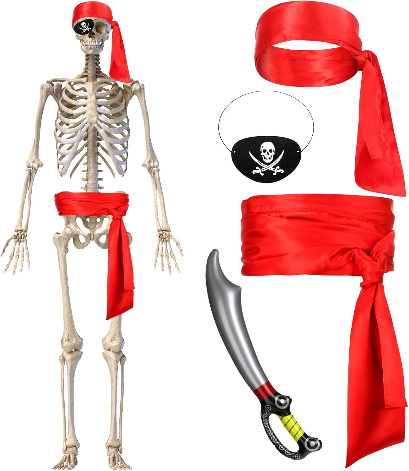 Amazon.com: Suzile 4 Pcs 12 ft Giant Skeleton Pirate Accessories ...