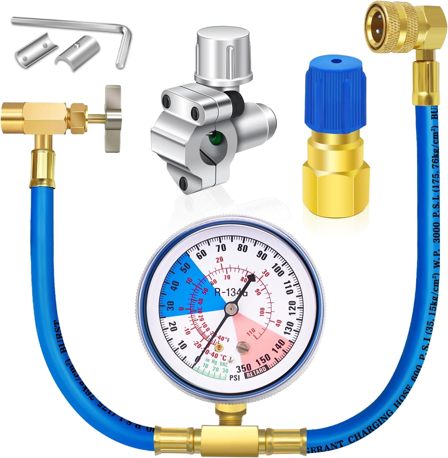 Amazon.com: AC R1234yf R134a Gauge Set - Automotive 4 Valve Manifold Gauge Set AC Gauges ...