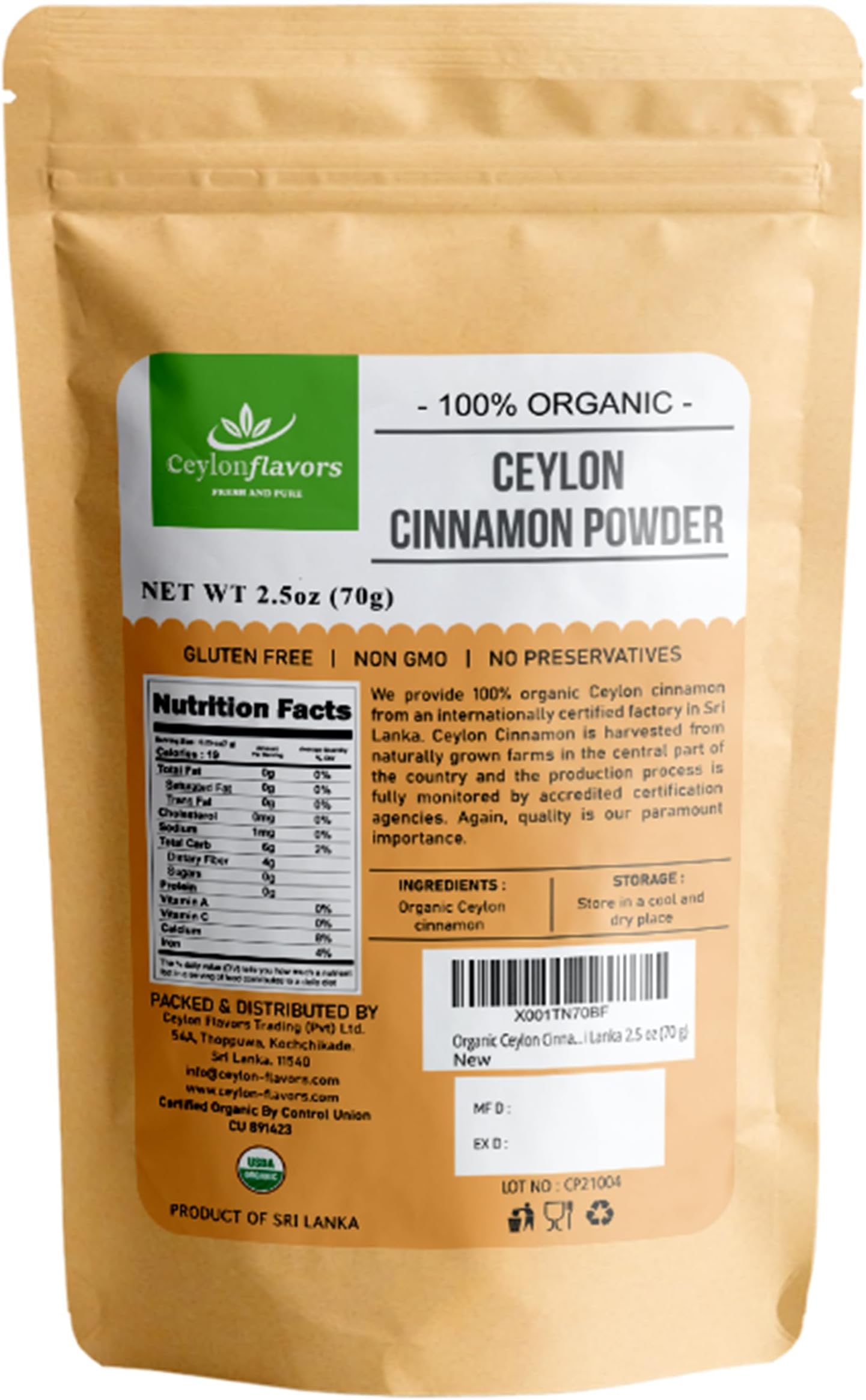 Amazon.com : Whole Foods Market, Organic Fair Trade Ceylon Cinnamon, 1. ...