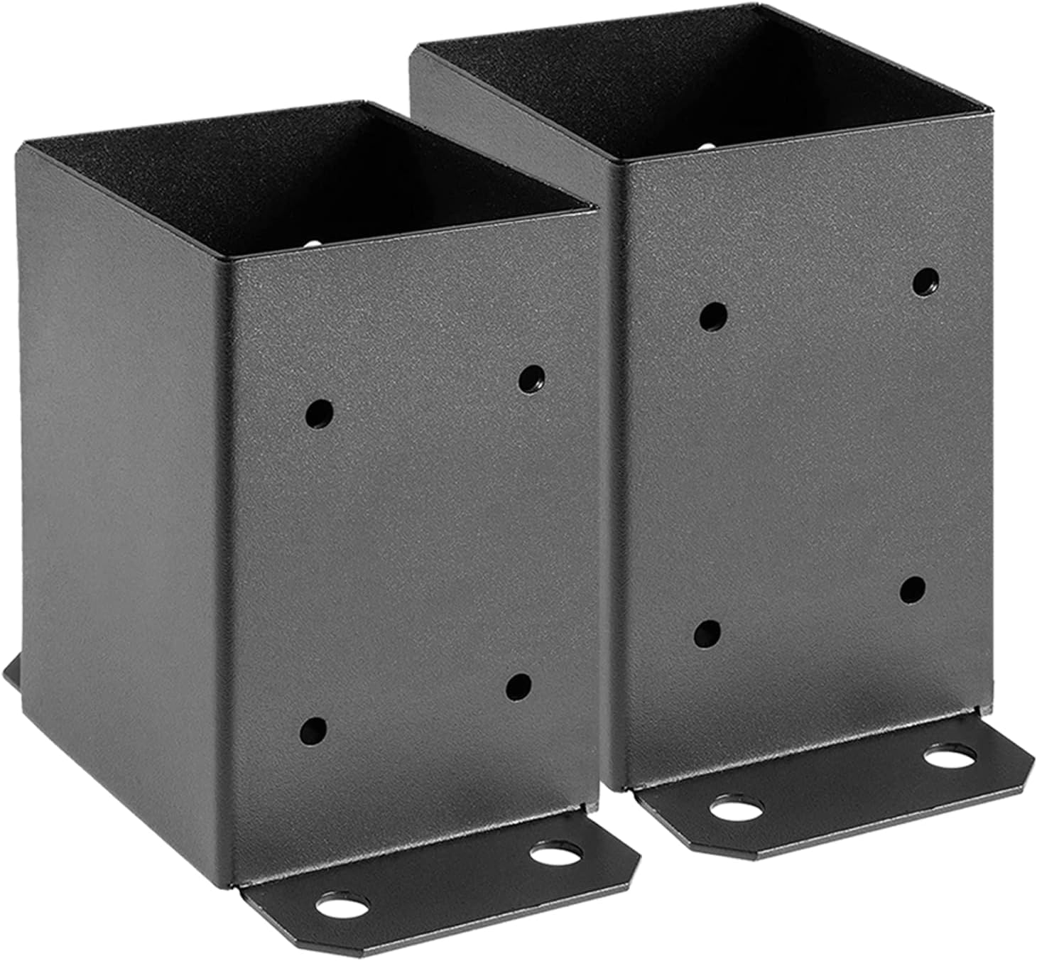 uxcell 4x4" Post Base, Inner Size 3.5 x 3.5 Inch, Black Powder Coated ...