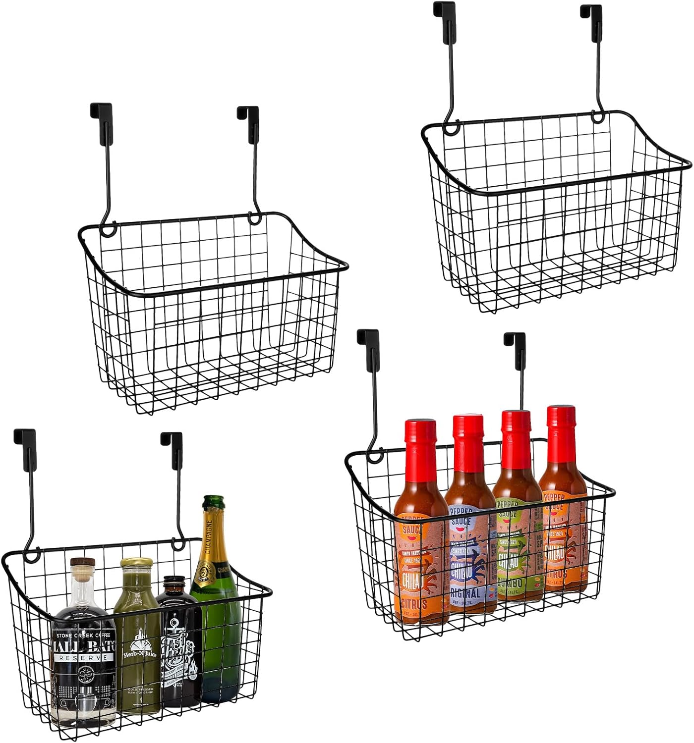 Amazon.com - ACXFOND 4PCS Over the Cabinet Basket, Over Cabinet Door ...