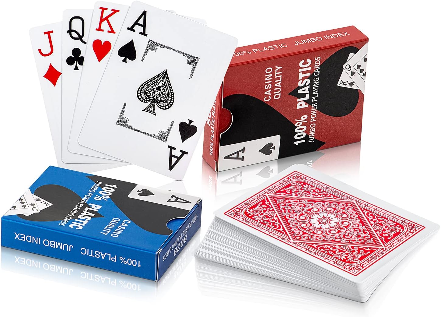 Amazon.com: ARTISHION 100% Plastic Playing Cards 2 Pack, Waterproof ...