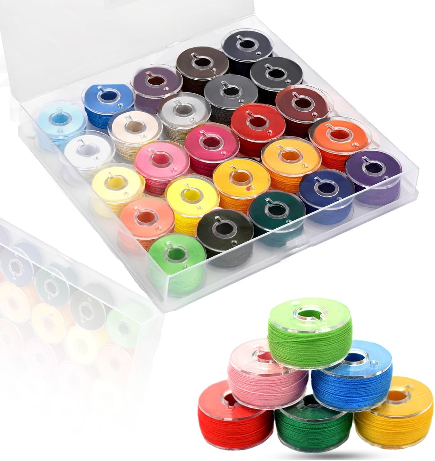 Amazon.com: AUPZIMI Sewing Thread Kit, 25 Pcs Bobbins for Sewing ...