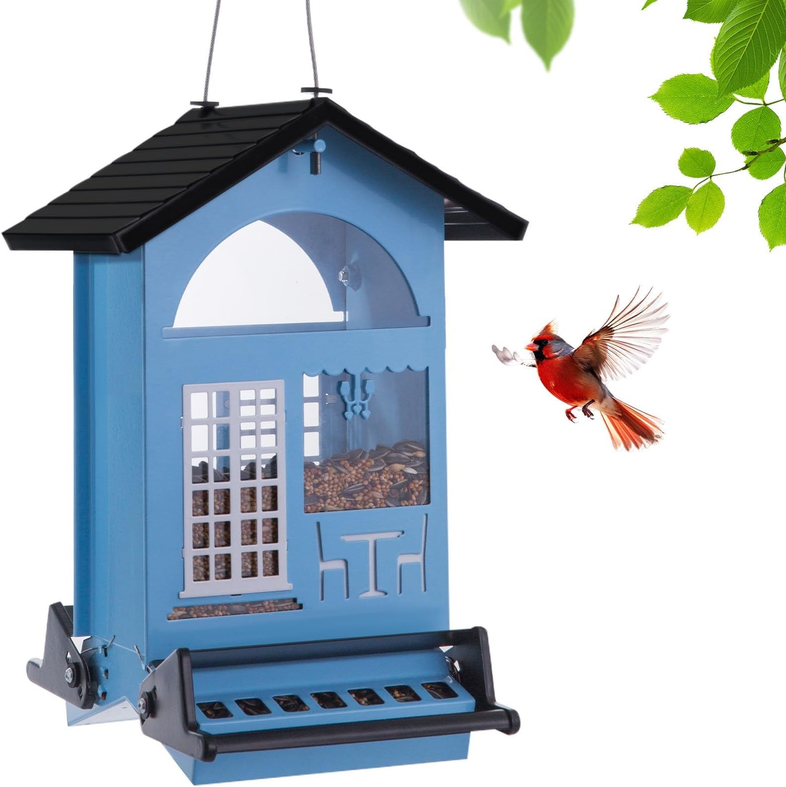 Amazon.com : Bird Feeders for Outdoor Hanging, Outside Metal Mesh Bird ...