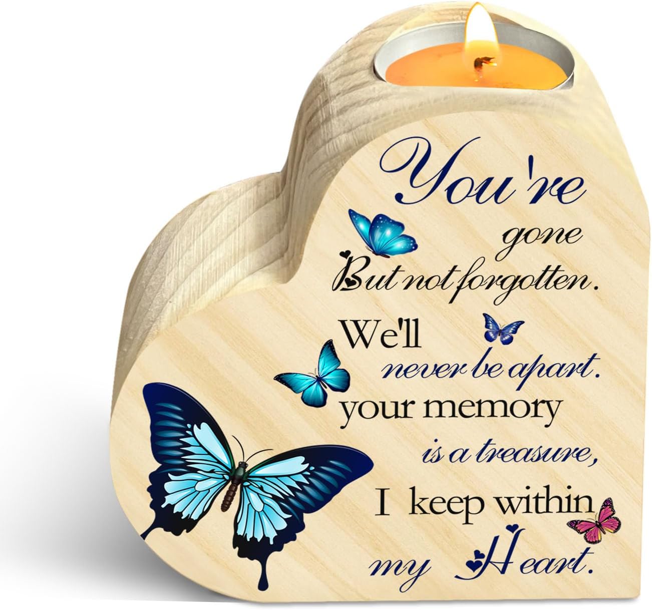 Amazon.com: Guawubiang Wooden Sympathy Heart Shaped Candle Holder ...