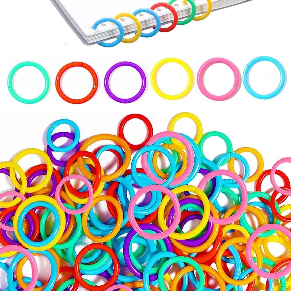 Plastic book rings, loose leaf rings, flexible book rings, colour ...